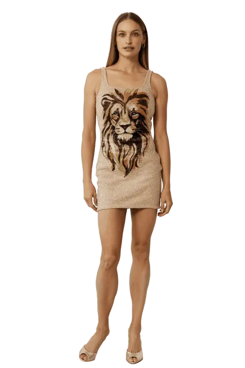 SELF-ADORE Majesty Hand Beaded Embellished Mini Dress