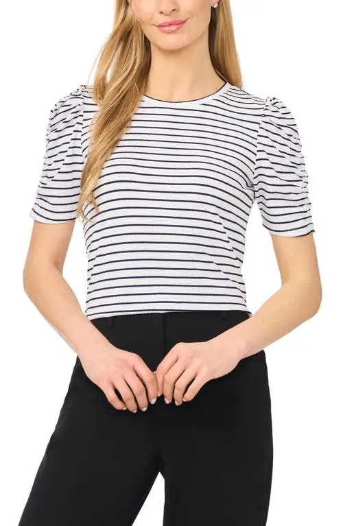 Halogen Puff Sleeve Stripe Tee - Bright White