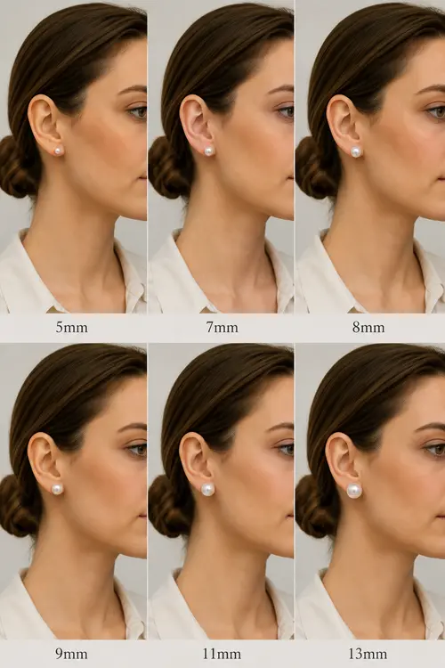 The Pearl Source 9mm Round South Sea Pearl Stud Earrings - White Gold