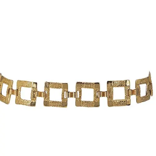 MADISON BEVERLY HILLS Vintage 1970s Goldtone Square Link Chain Belt
