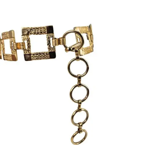 MADISON BEVERLY HILLS Vintage 1970s Goldtone Square Link Chain Belt