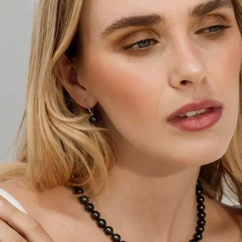 THE PEARL SOURCE Japanese Black Akoya Pearl Classic Elegance Earrings - White Gold