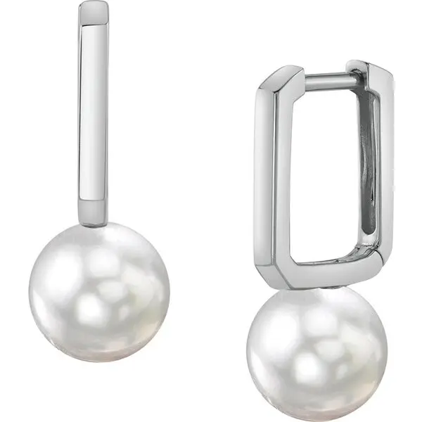 THE PEARL SOURCE Japanese Akoya Pearl Huggie Susie Earrings