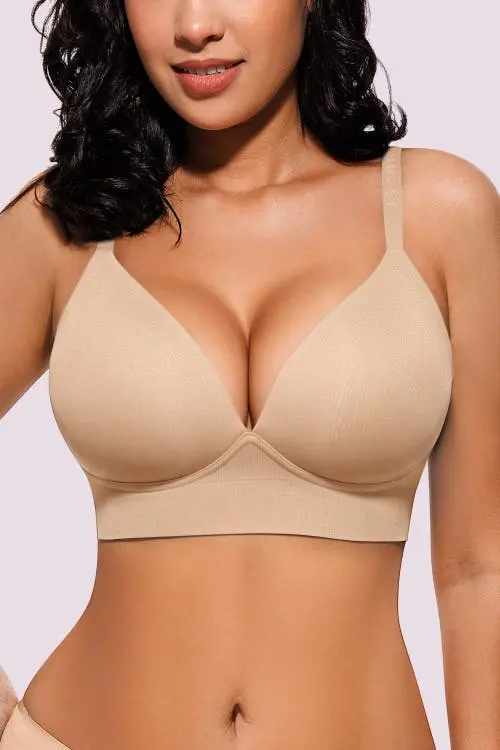 SHAPELLX Everyday Back Smoothing Wireless Push-up Bra - Beige