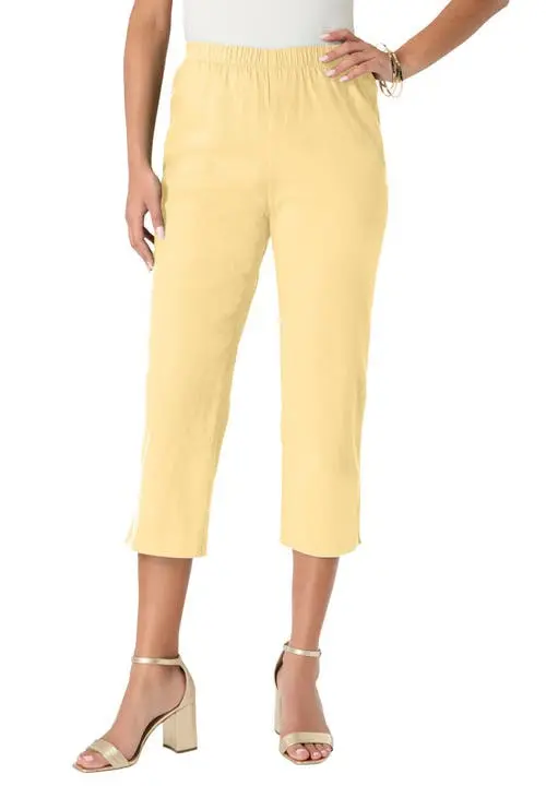 ROAMAN'S Comfort Stretch Capri Jean - Banana