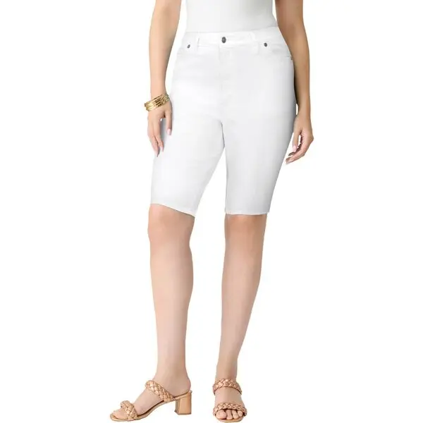 ROAMAN'S 7 Stretch Bermuda Shorts - White Denim