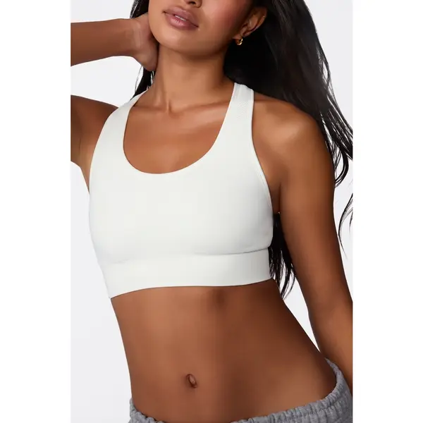 HARPER WILDE Seamless Racerback Sports Bra - White