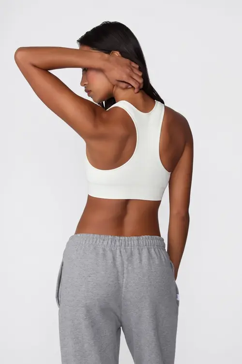 HARPER WILDE Seamless Racerback Sports Bra - White