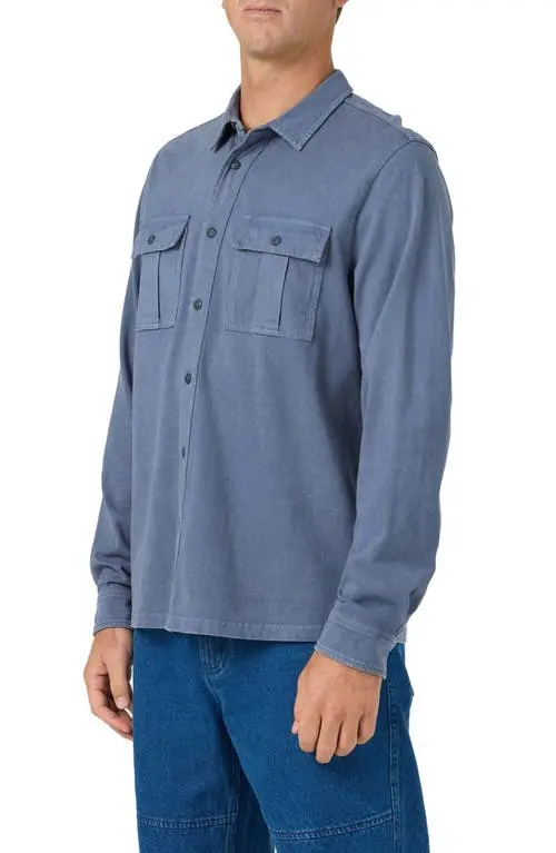 O'Neill Og Long Sleeve Cotton Button Front Shirt - Blue