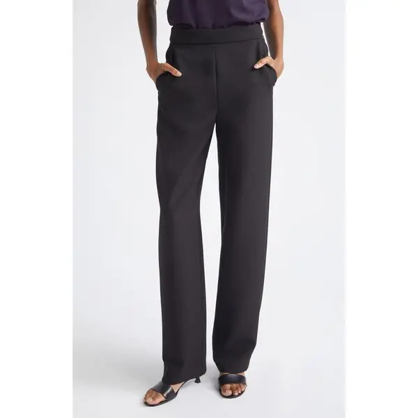 Emporio Armani Stretch Cady Straight Leg Pants