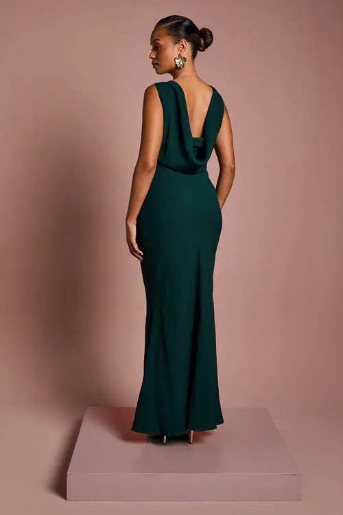 Coast Petite Cowl Back Maxi Dress - Emerald