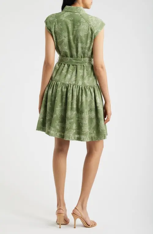 Julia Jordan Floral Cap Sleeve Shirt Dress