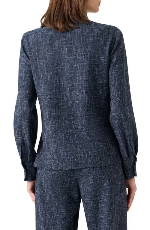 Akris Wool Blend Tweed Button-up Shirt