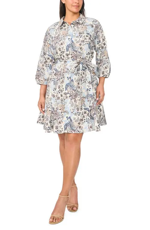 Halogen Paisley Cotton Shirtdress