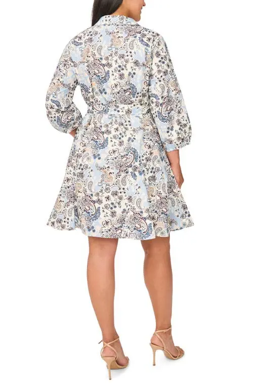Halogen Paisley Cotton Shirtdress
