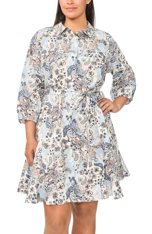 Halogen Paisley Cotton Shirtdress