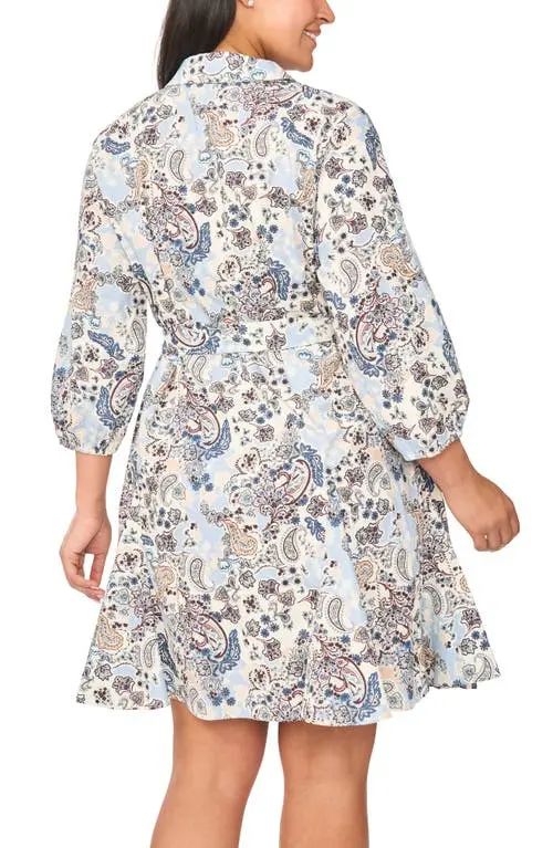 Halogen Paisley Cotton Shirtdress
