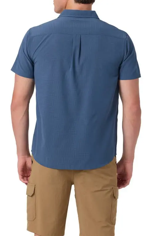 O'Neill Trvlr Perforated Performance Short Sleeve Button Up Shirt - Dark Slate