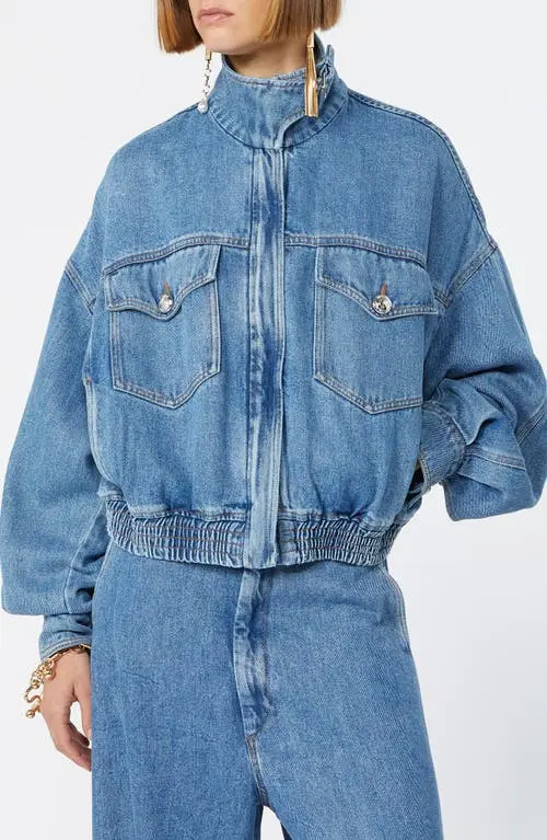 Sportmax Bussola Oversize Denim Bomber Jacket - Midnight Blue