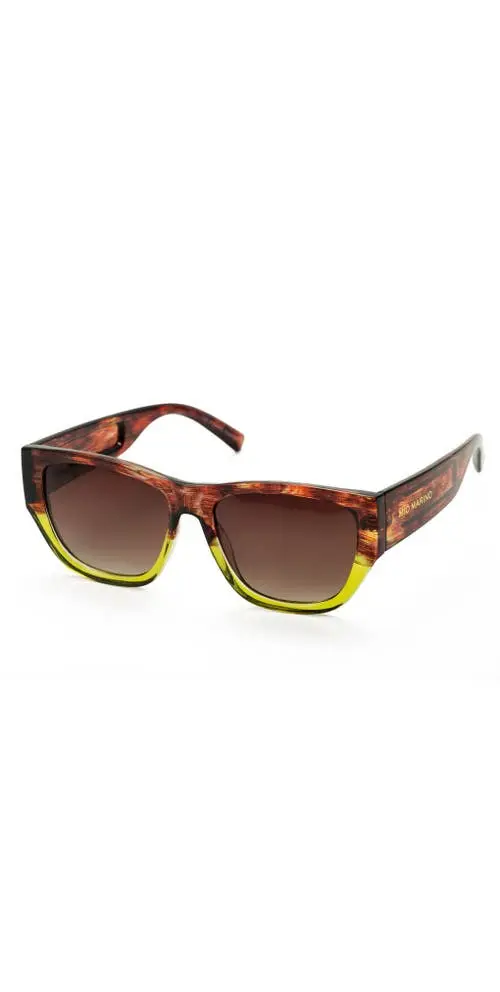 MIO MARINO Polarized Vintage Square Sunglasses - Olive Branch