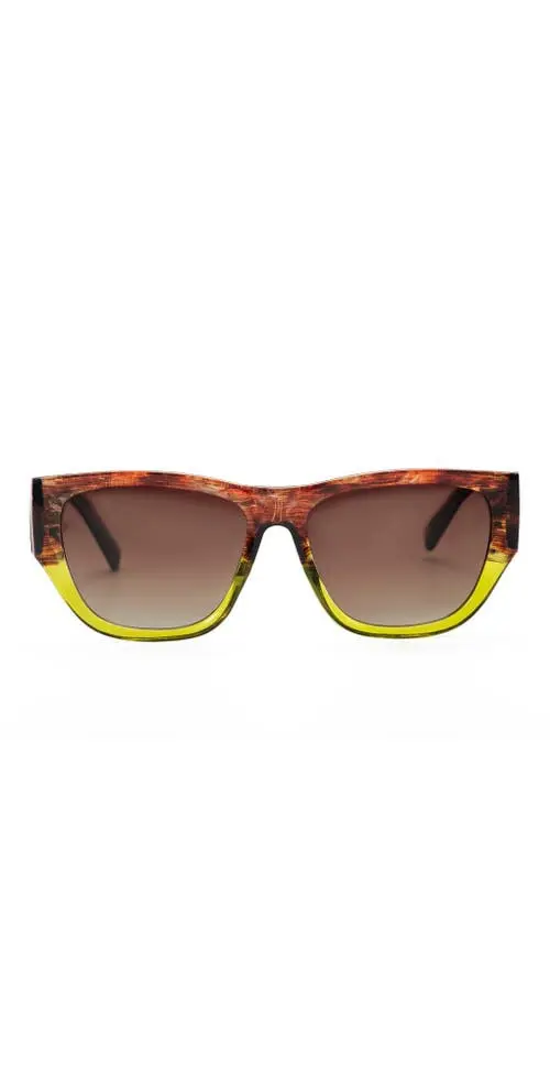 MIO MARINO Polarized Vintage Square Sunglasses - Olive Branch