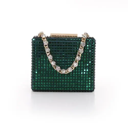 Badgley Mischka Serenity Crystal Box Clutch - Emerald