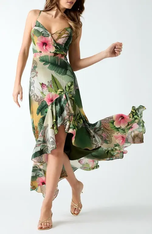 Guess Tracie Tropical Print High-low Dress