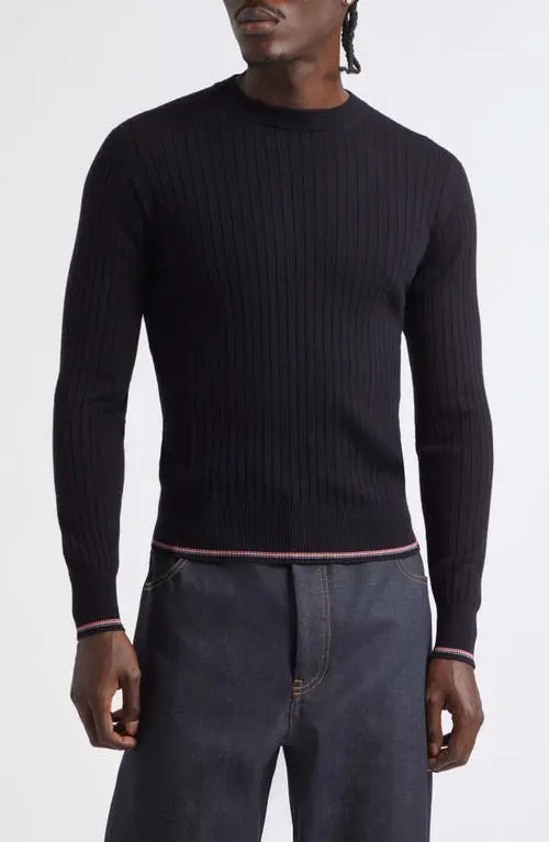Thom Browne Tipped Wool Blend Rib Sweater