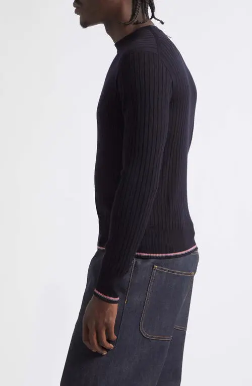 Thom Browne Tipped Wool Blend Rib Sweater