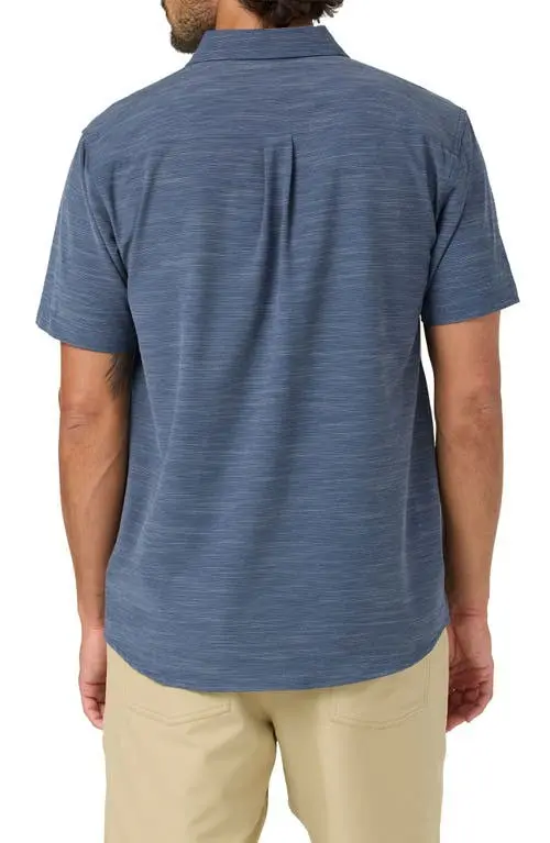 O'Neill Upf Slub Short Sleeve Button Up Shirt - Navy