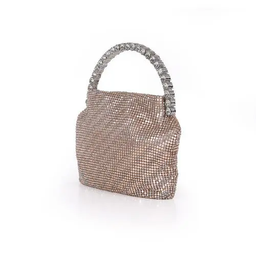 Badgley Mischka Effie Mesh Pouch Clutch