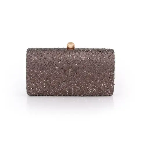 Badgley Mischka Fern Crystal Minaudière - Bronze
