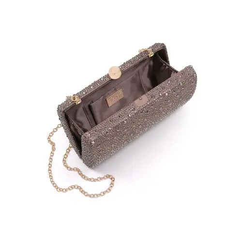 Badgley Mischka Fern Crystal Minaudière - Bronze