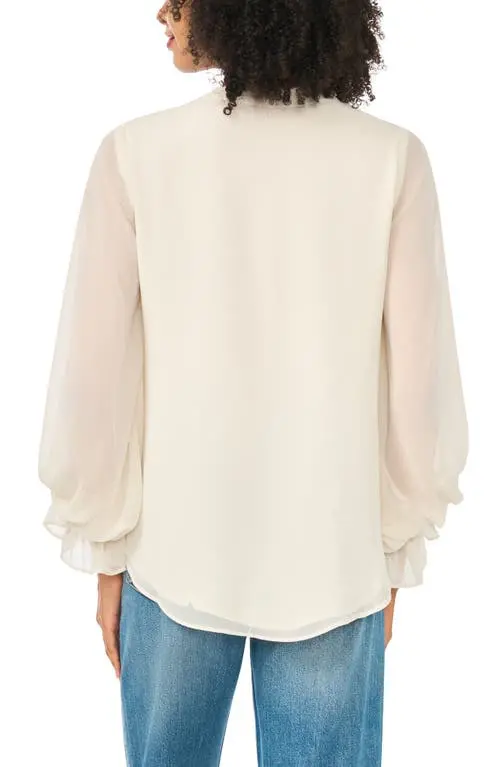 Vince Camuto Ruffle Cuff Split Neck Top