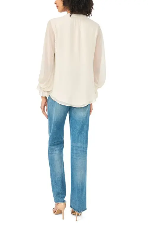Vince Camuto Ruffle Cuff Split Neck Top