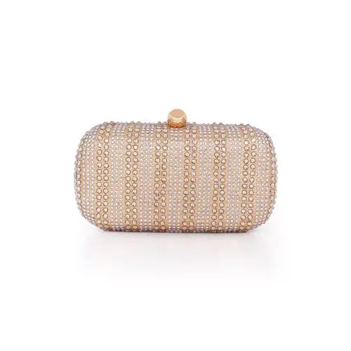Badgley Mischka Harlow Crystal Minaudière - Gold