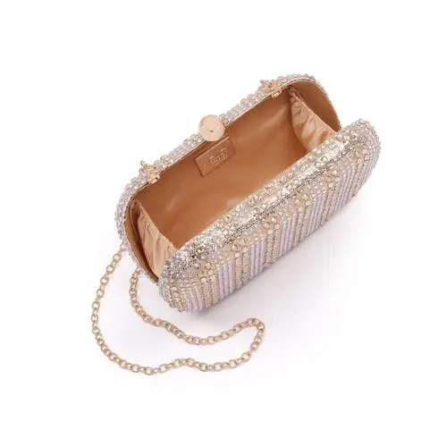 Badgley Mischka Harlow Crystal Minaudière - Gold