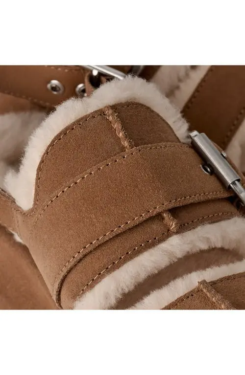 UGG Enwrap Genuine Shearling Lined Slingback Sandal - Chestnut