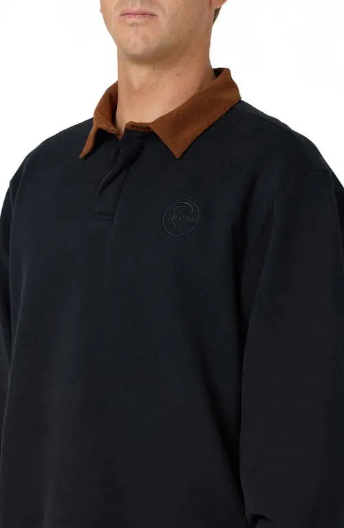 O'Neill Og Long Sleeve Fleece Rugby Shirt - Black