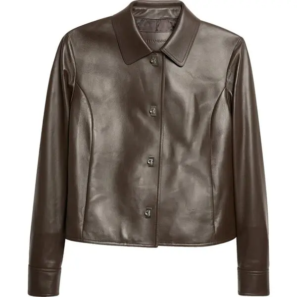FERRAGAMO Boxy Lambskin Leather Jacket