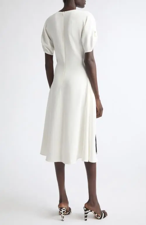 FERRAGAMO Gathered Waist Midi Dress
