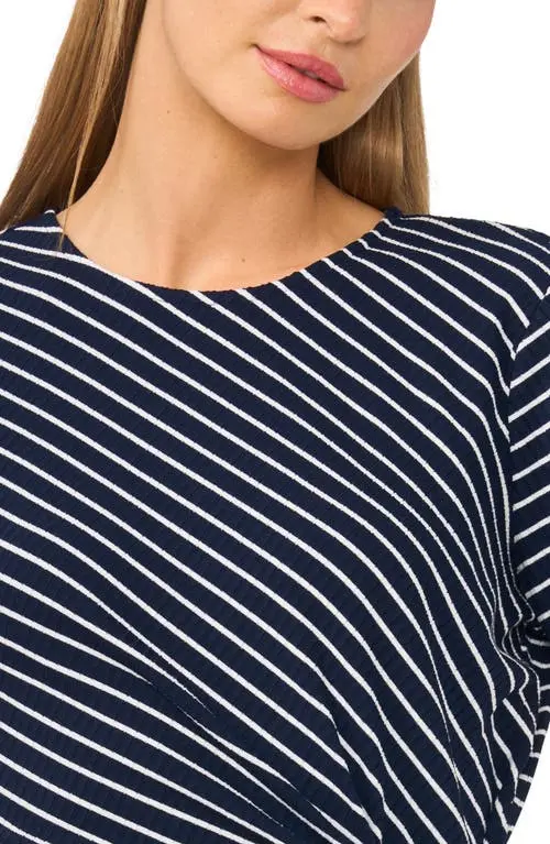 Halogen Side Tie Striped Midi Dress