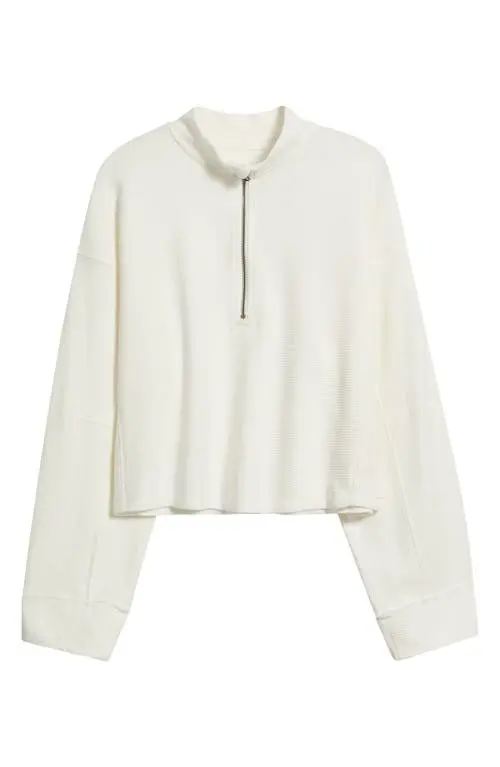 Free People Celeste Quarter-zip Pullover - Clean Ivory