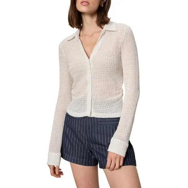 Sanctuary Juno Textured Button-up Top - Chalk
