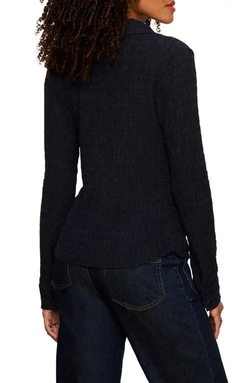 Sanctuary Juno Textured Button-up Top - Navy Blaze