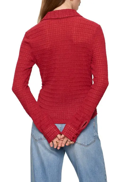 Sanctuary Juno Textured Button-up Top - Red Berry
