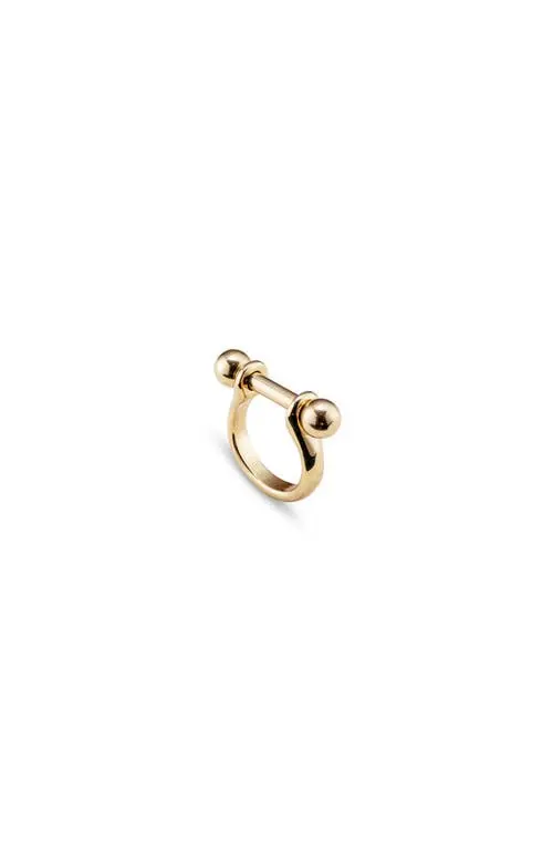 UNODE50 18k -plated Ring With Cylindrical Charm Holder - Gold