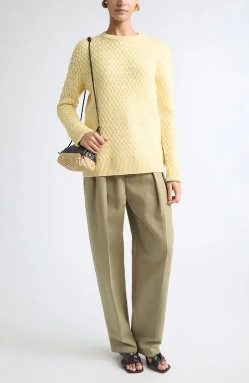 Bottega Veneta Wool Intrecciato Crewneck Sweater - 2998 Buff