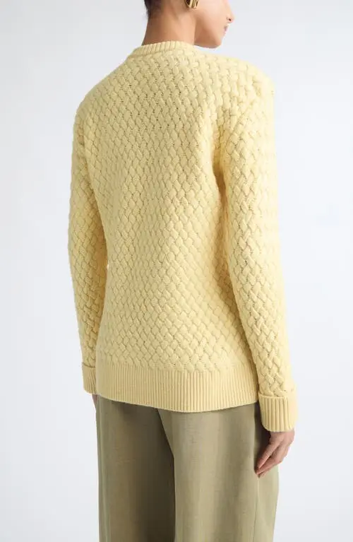 Bottega Veneta Wool Intrecciato Crewneck Sweater - 2998 Buff