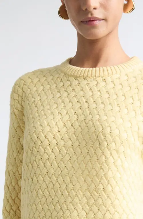 Bottega Veneta Wool Intrecciato Crewneck Sweater - 2998 Buff